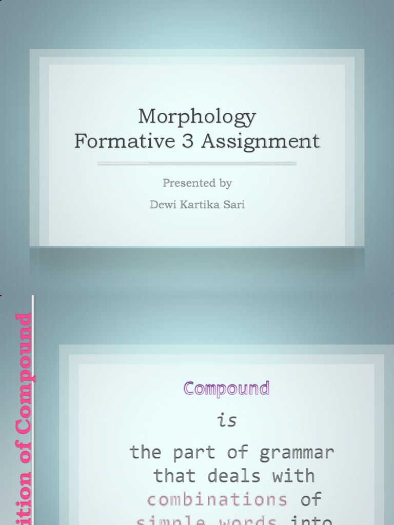 Morphology Formative 3 Assignment | PDF