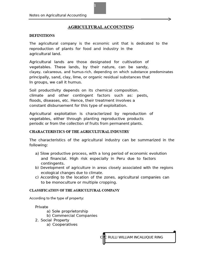 Agricultural Accounting Essentials | PDF | Agriculture | Fertilizer