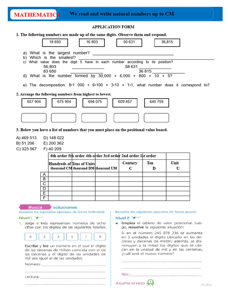 CARD We Read and Write Natural Numbers Up To The CM | PDF | Chess ...