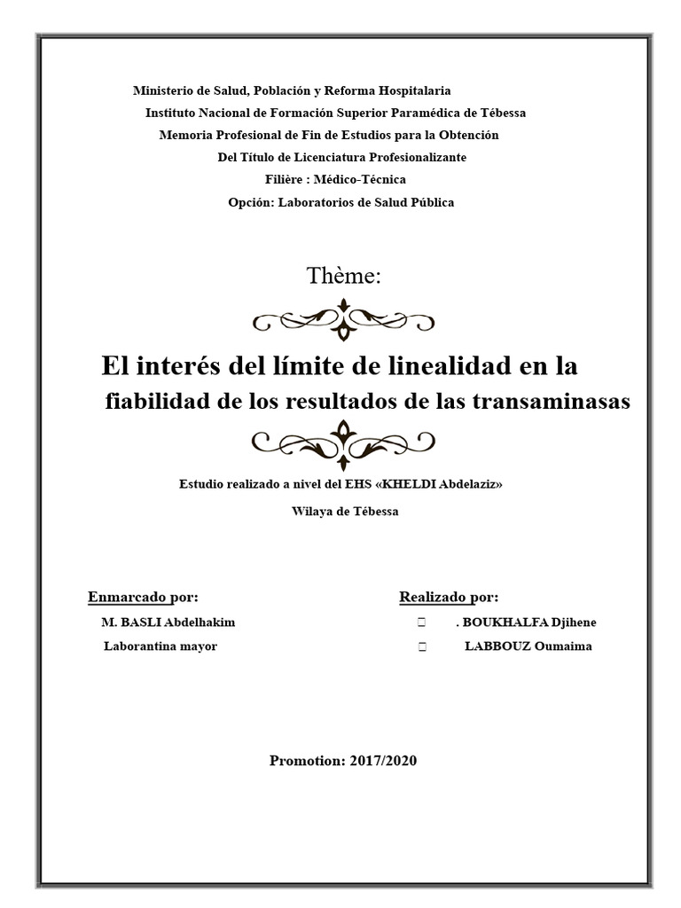 El Interés Del Límite de Linealidad | PDF | Espectrofotometria | Hepatitis