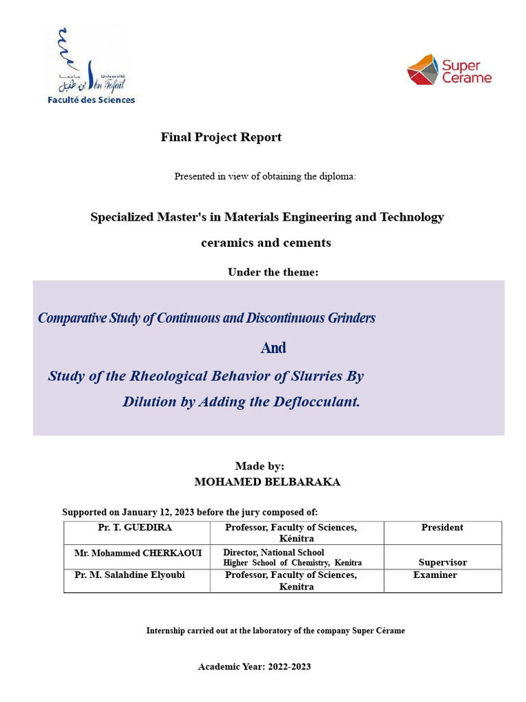 (Master Thesis) - 2022-2023 | PDF | Mill (Grinding) | Tile