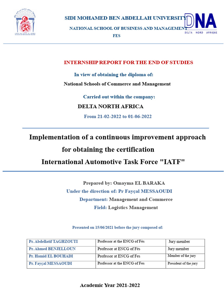 Example Internship_Report_PFE(2022)_(a) | PDF | Swot Analysis ...