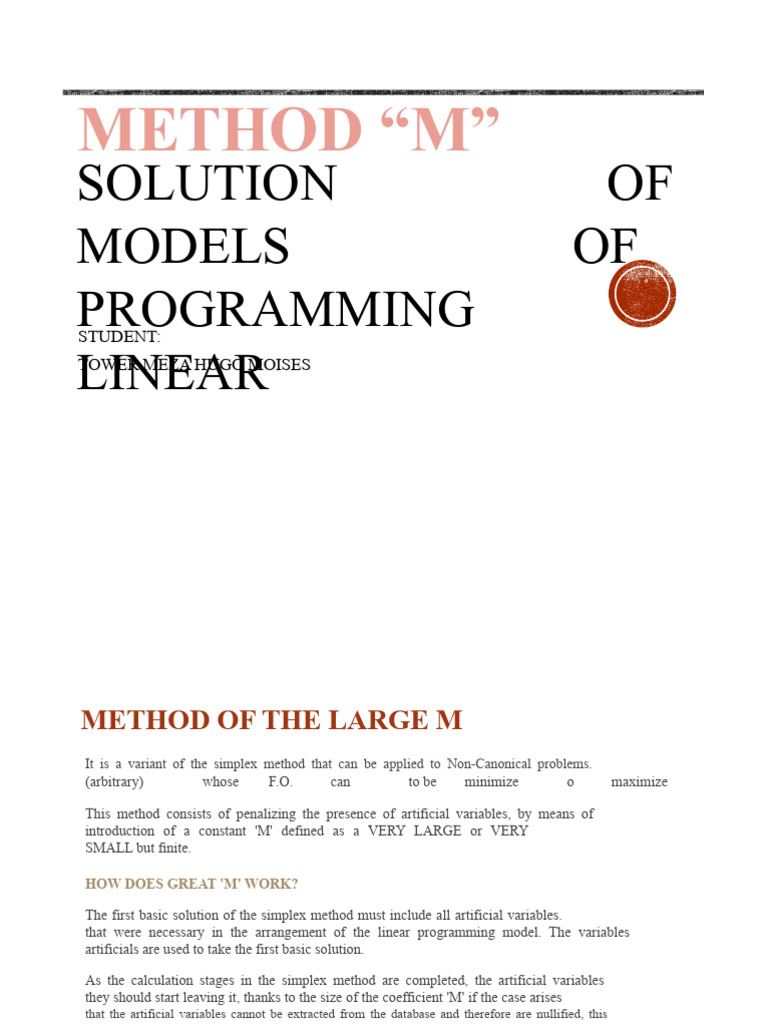 Solution of Linear Programming Models | PDF | Linear Programming ...
