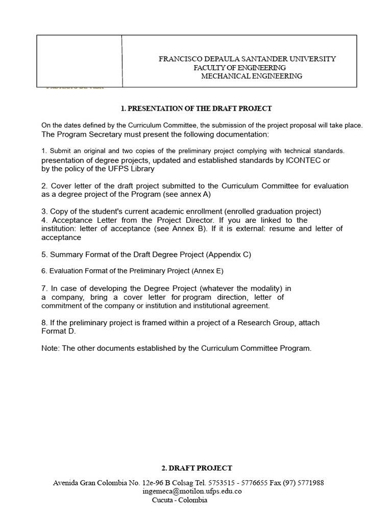 Presentation Documents For Preliminary Project and Final Degree Project ...