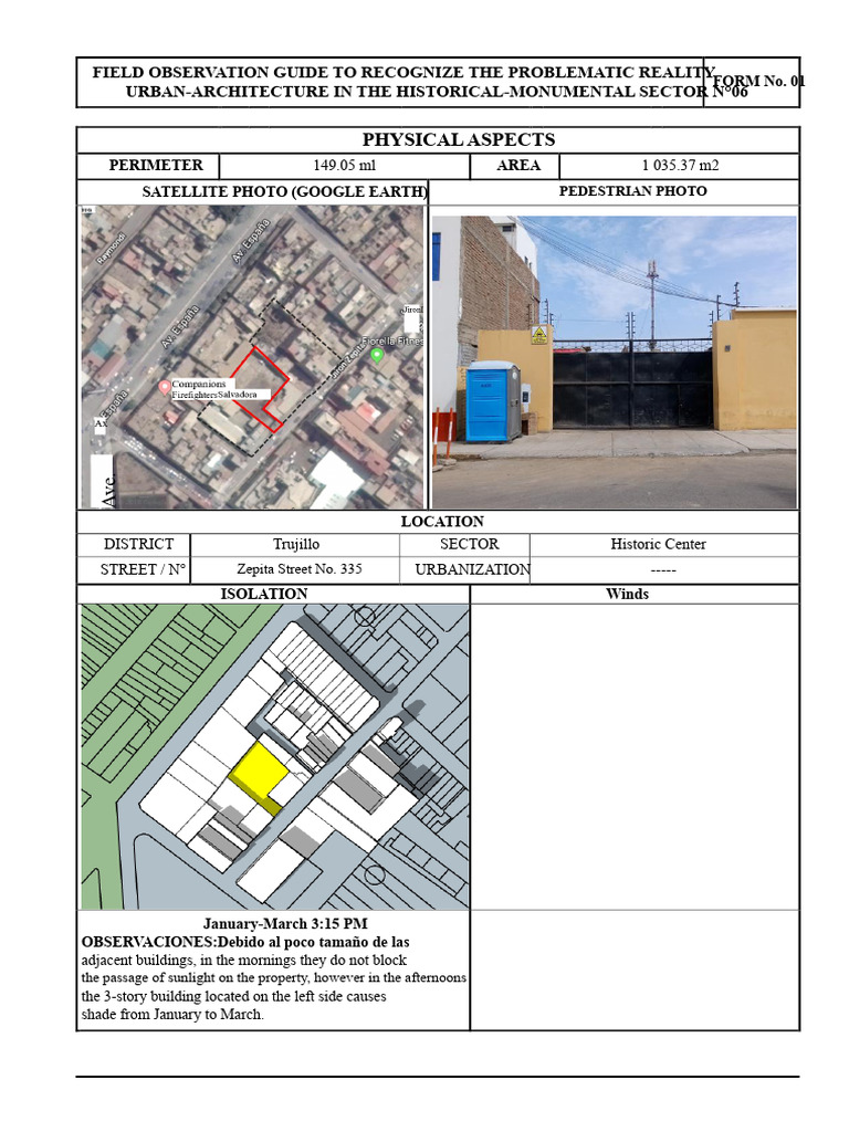 Observation Sheet for Housing | PDF