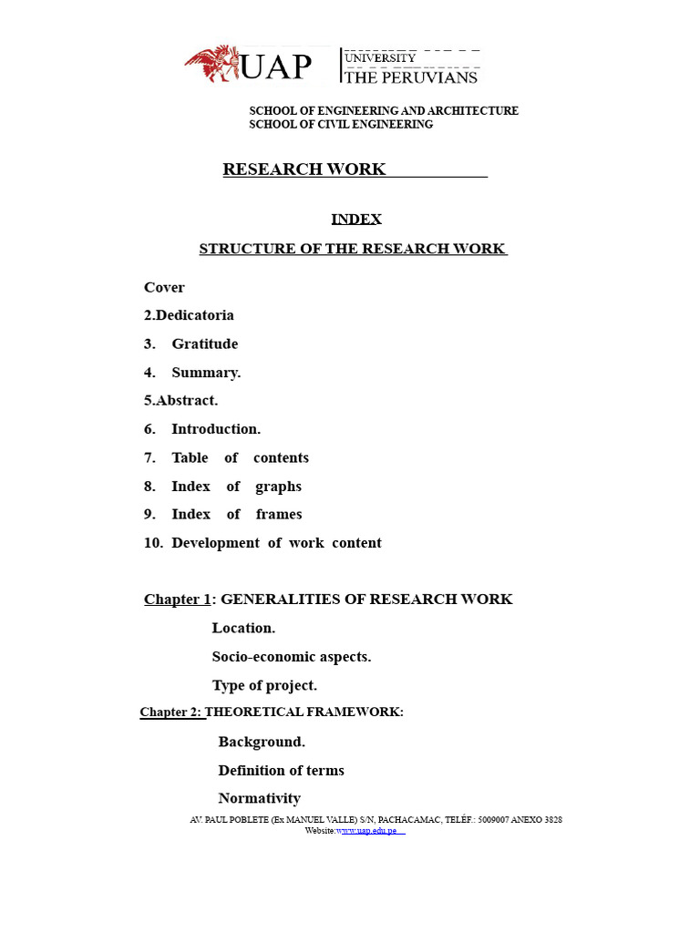 Research Work Structure Bachelor (Current) | PDF