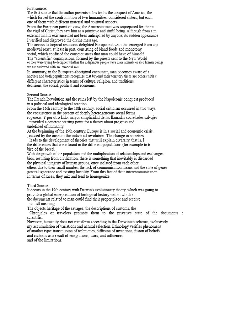 Summary of Levi-Strauss - The Three Sources of Ethnological Reflection ...