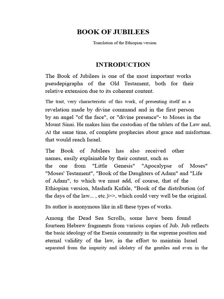 Book of Jubilees | PDF | Genesis Creation Narrative | Adam