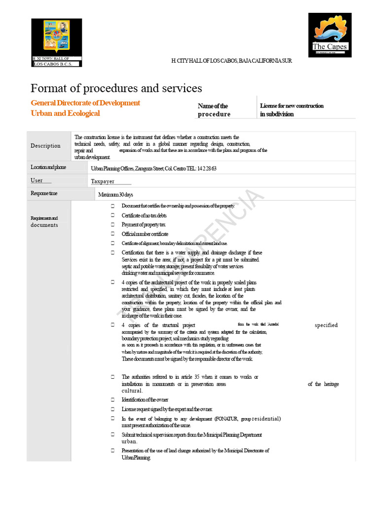 Construction License for New Development for Subdivision | PDF