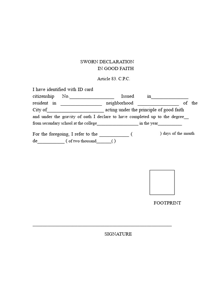 Act of Good Faith | PDF