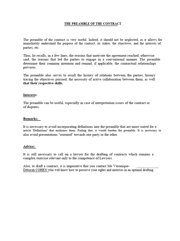 the preamble of contract 139141 | PDF