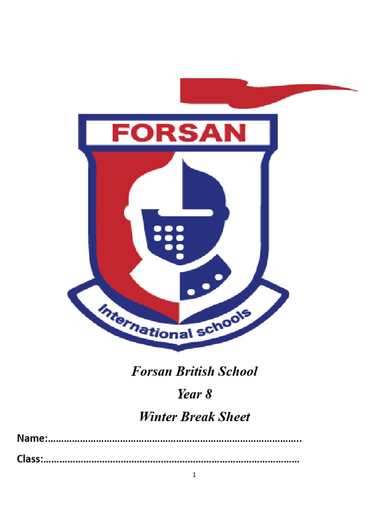 Year 8 Winter Break Sheet | PDF