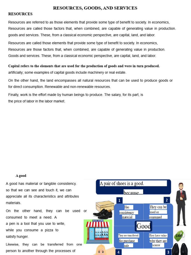 Understanding Resources, Goods, and Services | PDF | Goods | Capital ...
