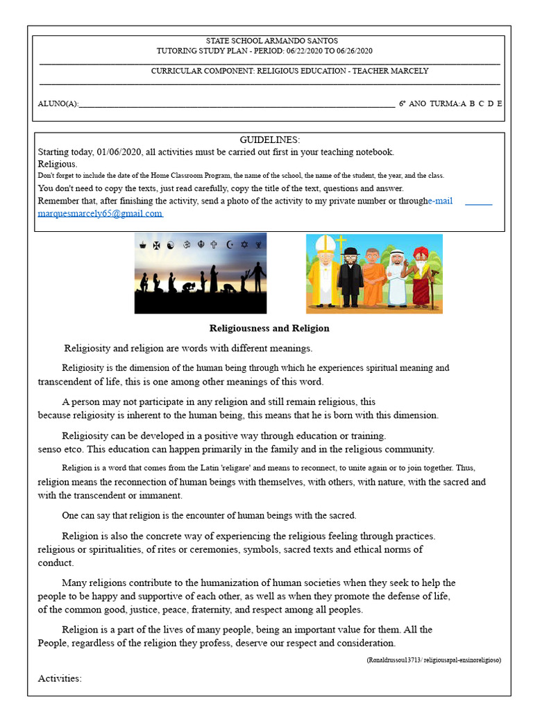 6th RELIGIOSITY RELIGION | PDF | Transcendence (Religion) | Rituals