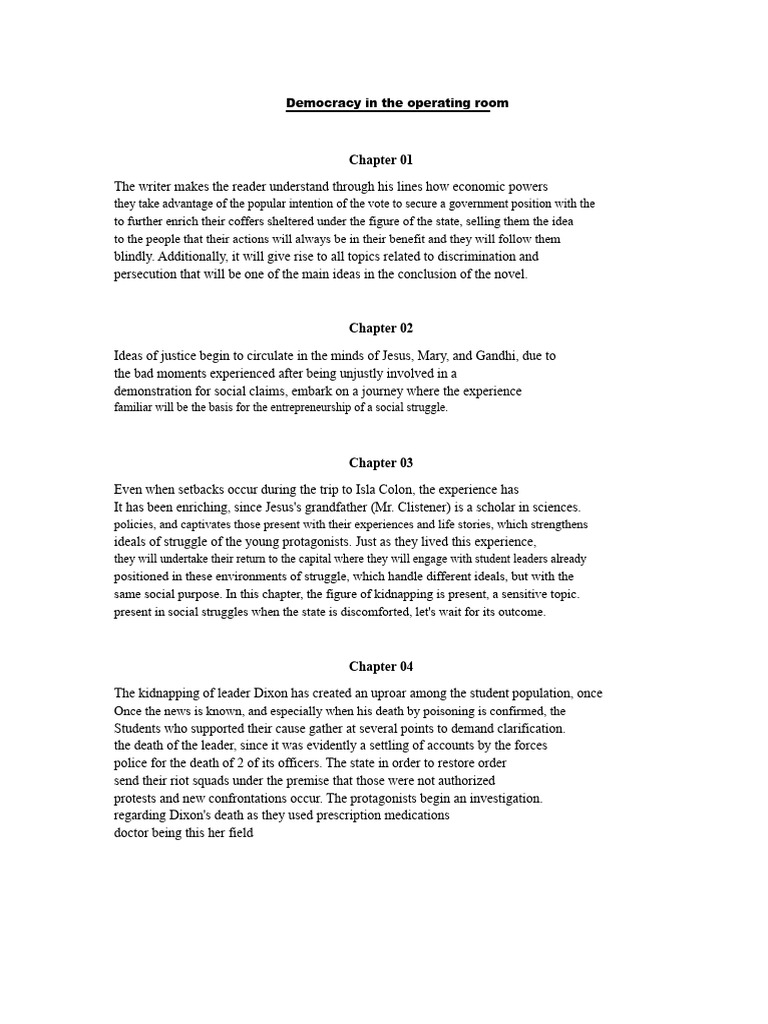 Democracy in the Operating Room NOVEL | PDF | Jesus