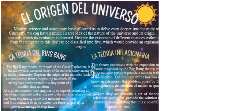 Poster The Origin of The Universe | PDF