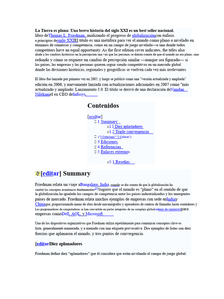 El Mundo Es Plano | PDF | Globalización | Economias