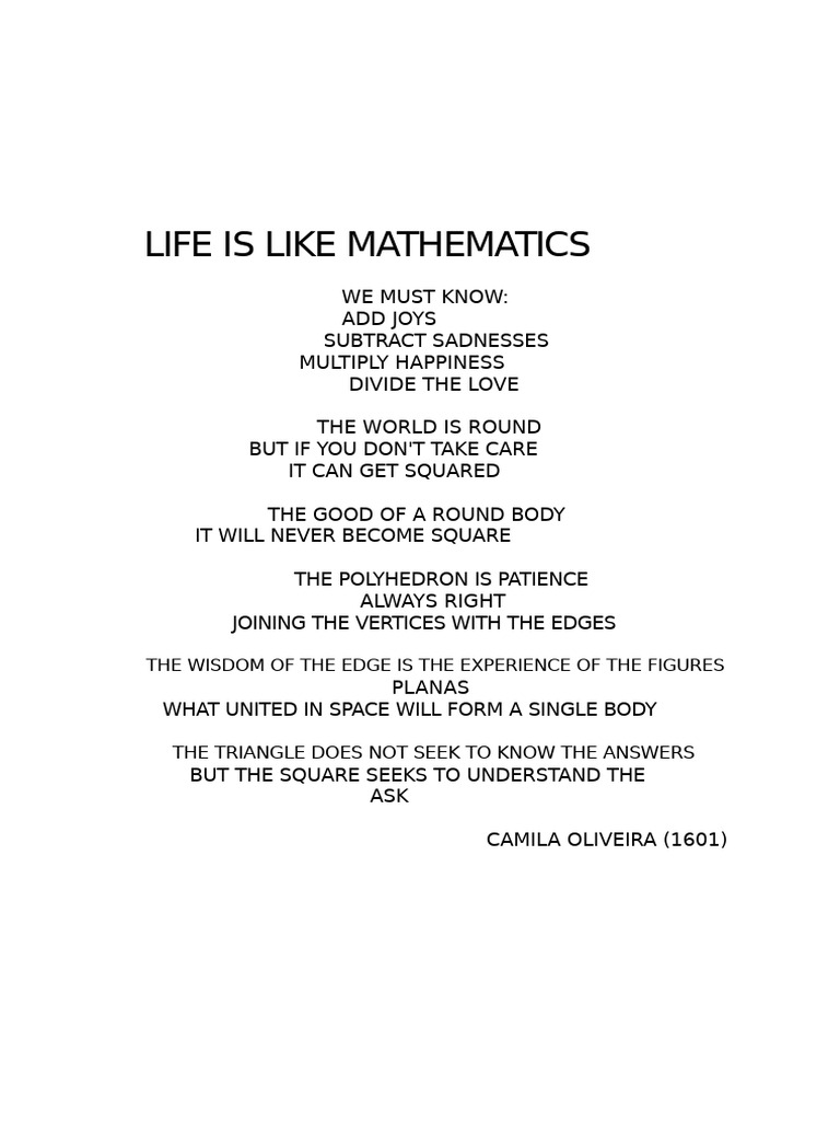 Mathematical Poem (2011) | PDF