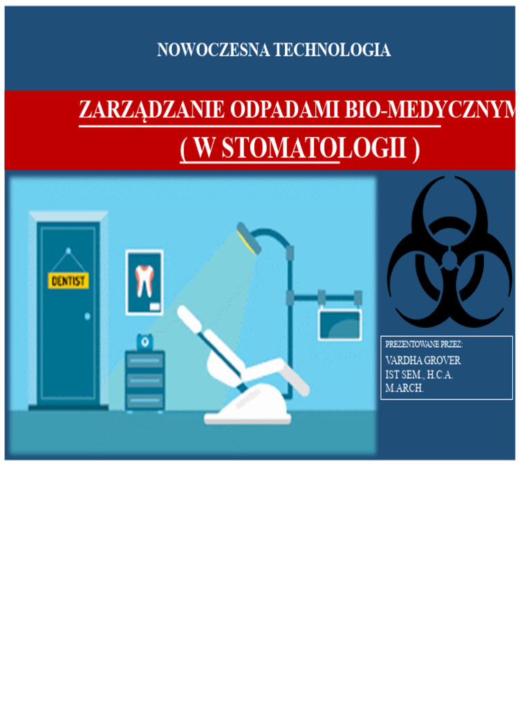 Odpady Biomedyczne - Stomatologia | PDF