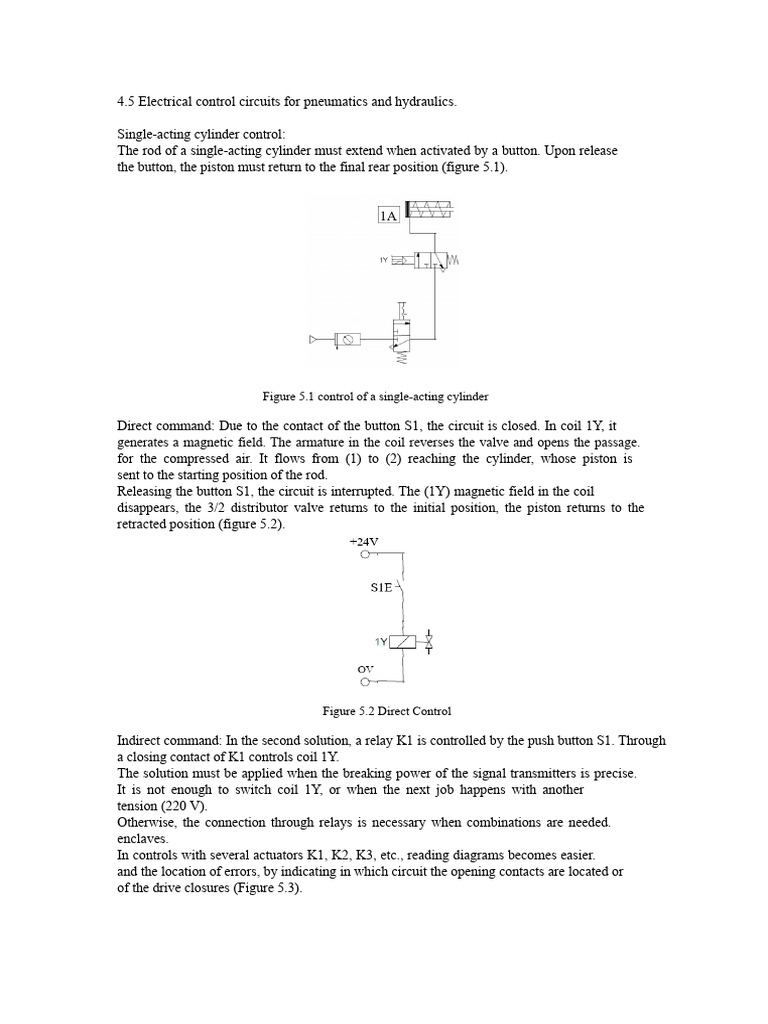 4.5 Electrical Control Circuits for Pneumatics | PDF | Relay ...