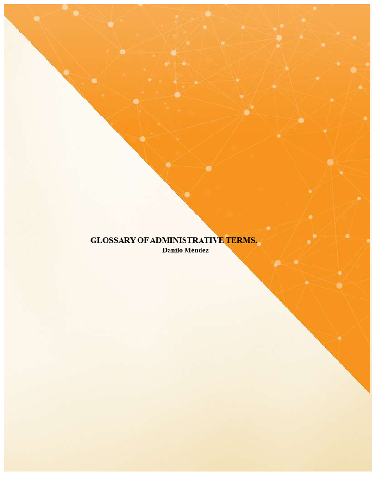 Glossary of administrative terms. Danilo Méndez | PDF | Communication ...
