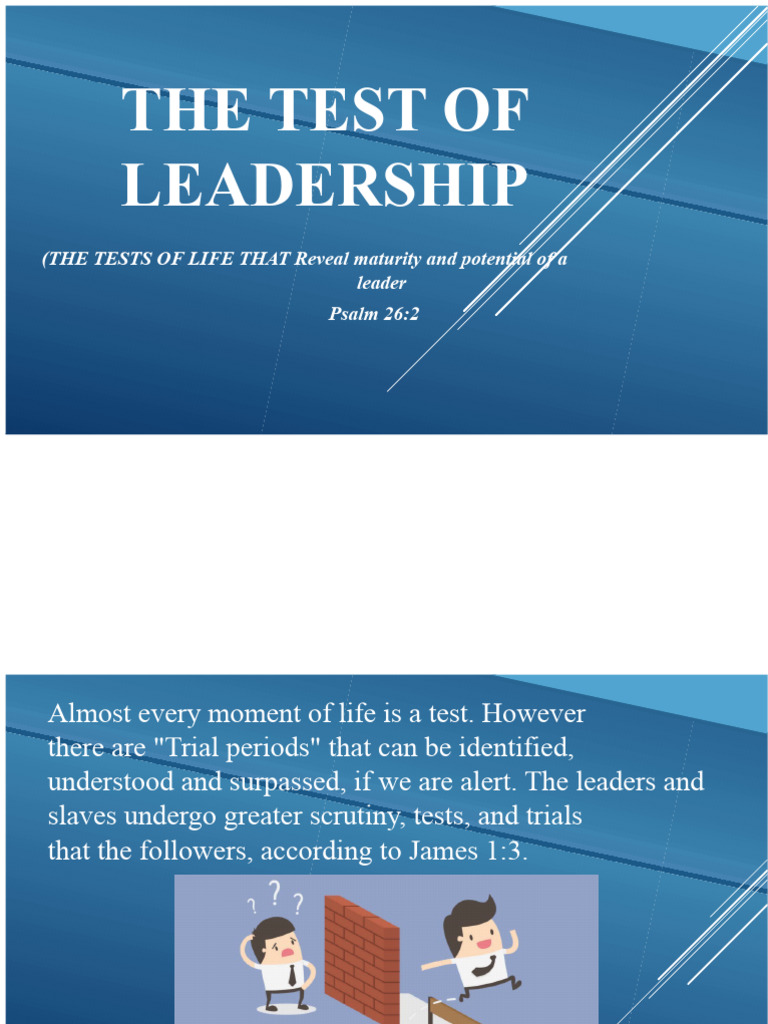 Leadership Tests: Maturity & Potential | PDF | Psalms | Epistle Of James