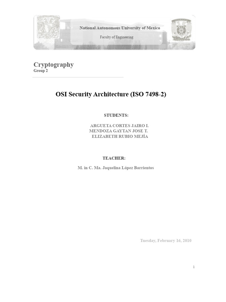 ISO 7498-2 Architecture | PDF | Information Security | Security