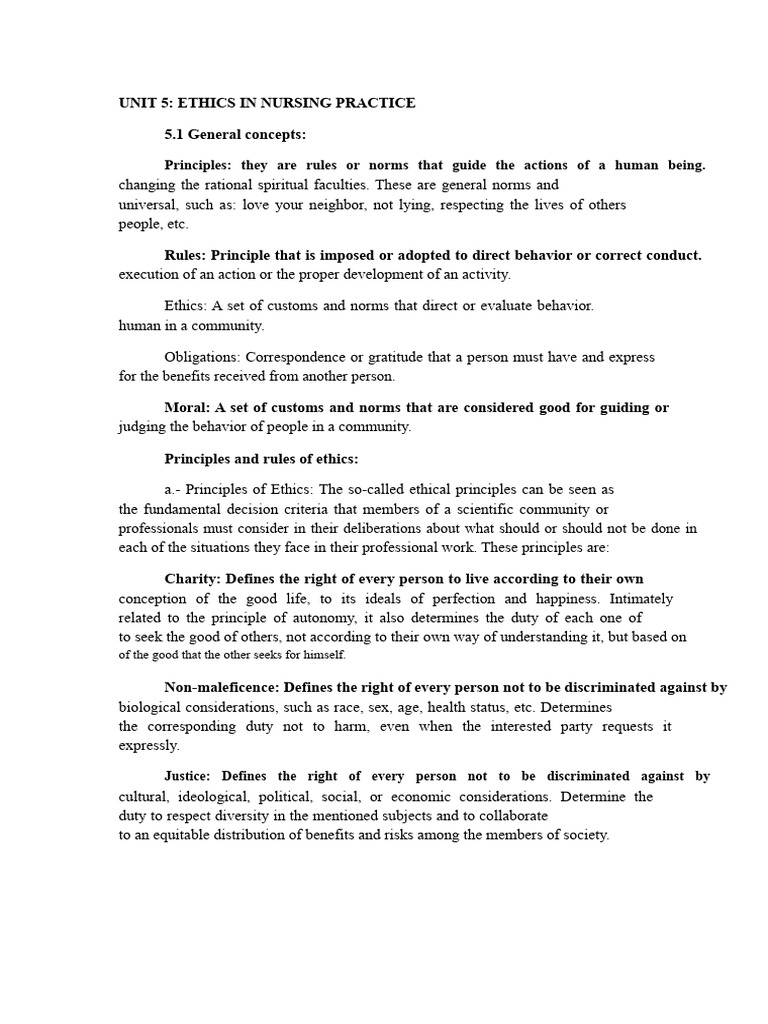 Unit 5 Nursing Ethics | PDF | Autonomy | Bioethics