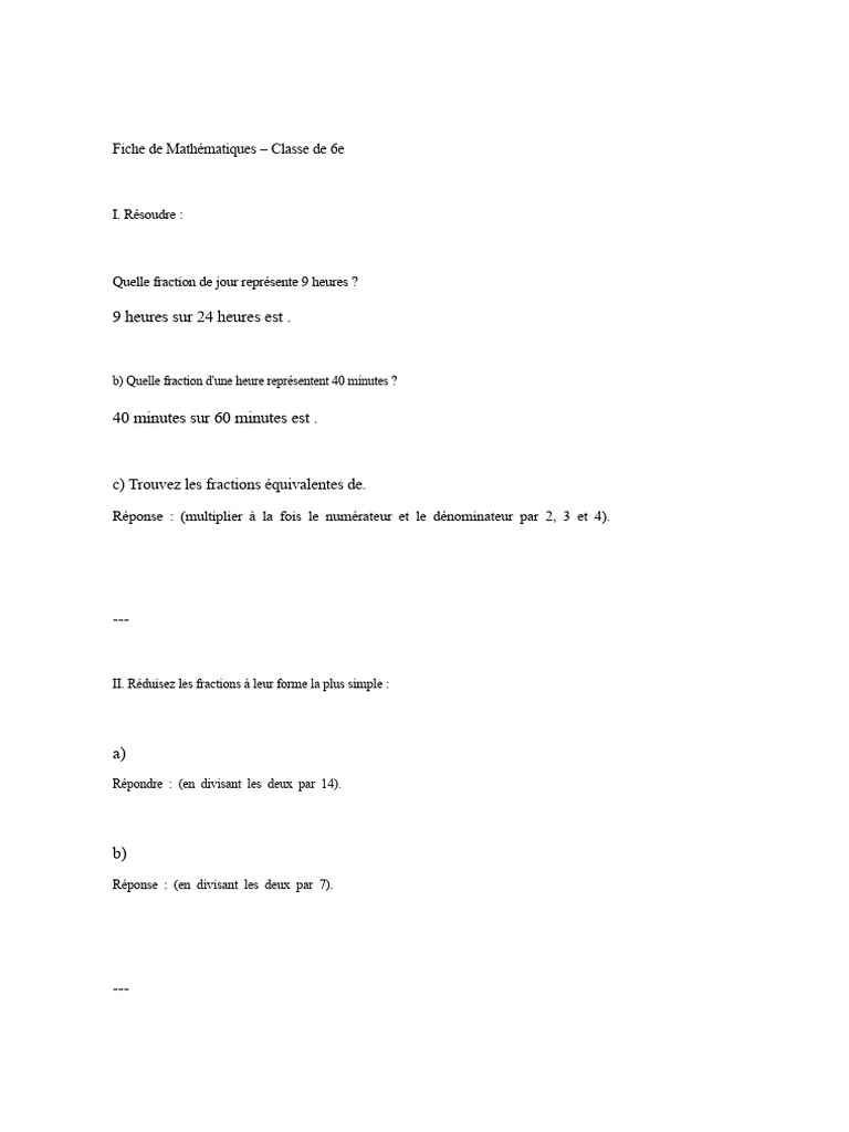 Exercices de Mathématiques 6e | PDF | Mathématiques élémentaires ...