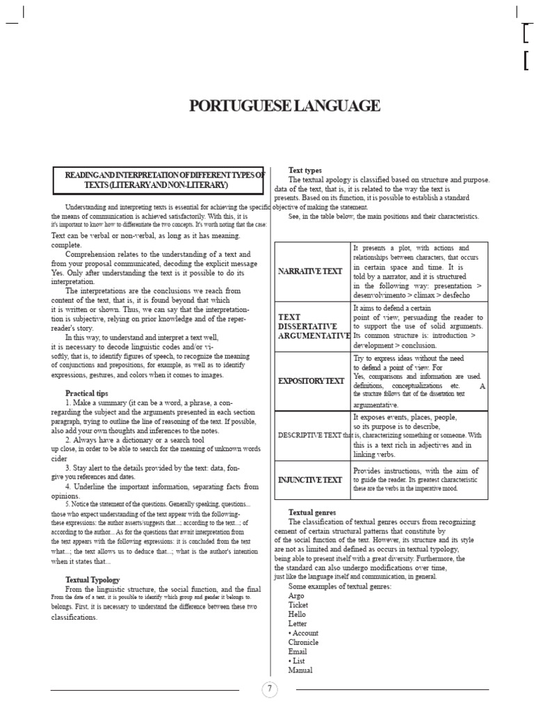 Portuguese Language (Workbook) VUNESP Foundation | PDF | Argument ...