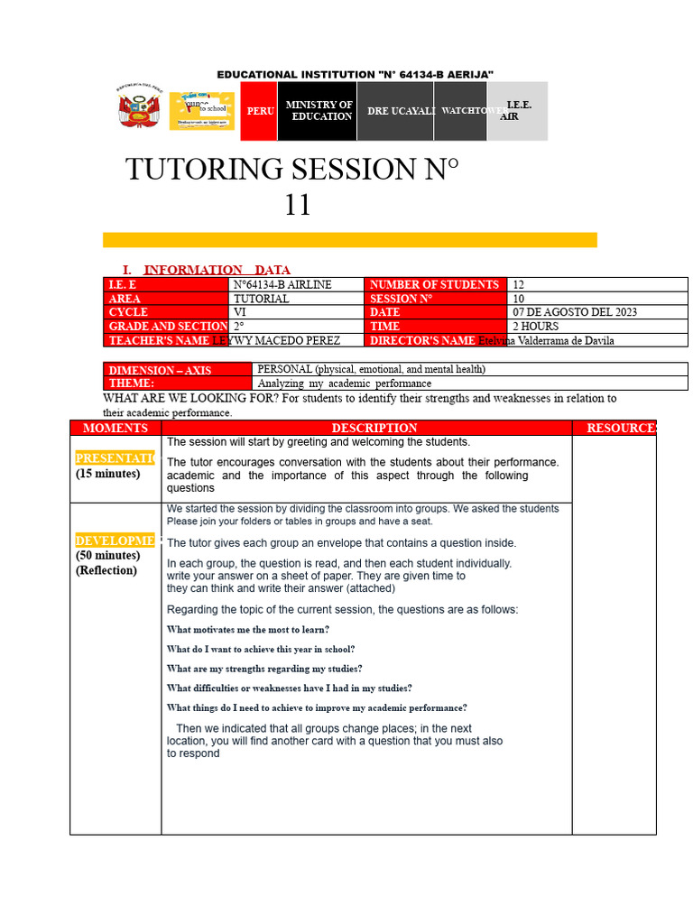 17 Tutoring Session: Analyzing My Academic Performance | PDF | Social ...