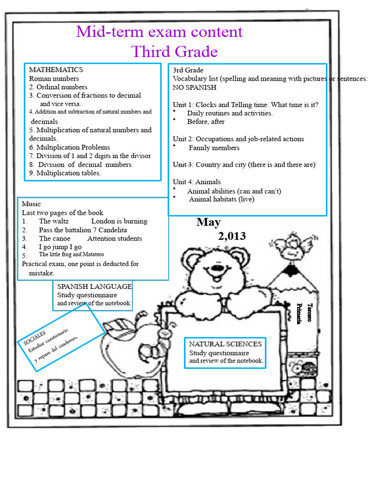Third Grade Primary Contents | PDF