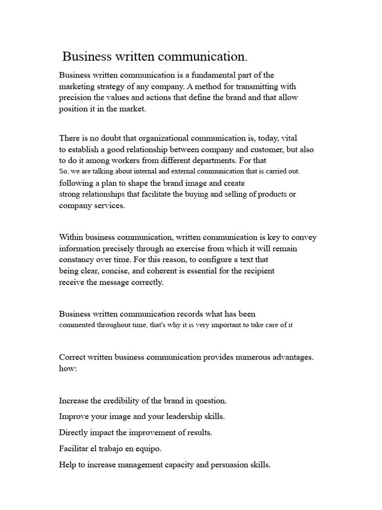Effective Business Written Communication | PDF | Communication ...