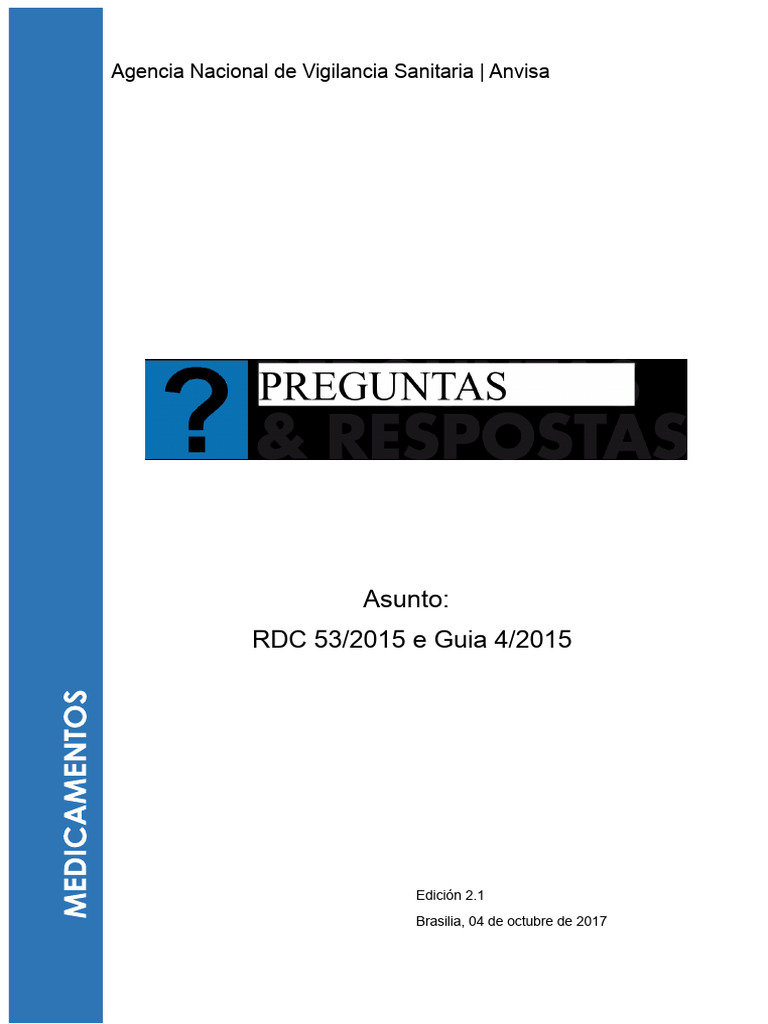 Preguntas y Respuestas - RDC 53 2015 y Guía 04 2015 | PDF ...