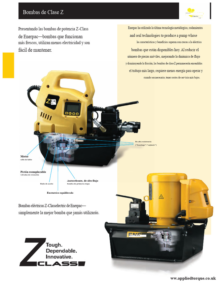 Bombas Eléctricas Z-Class de Enerpac | PDF | Rodamiento (Mecánico ...