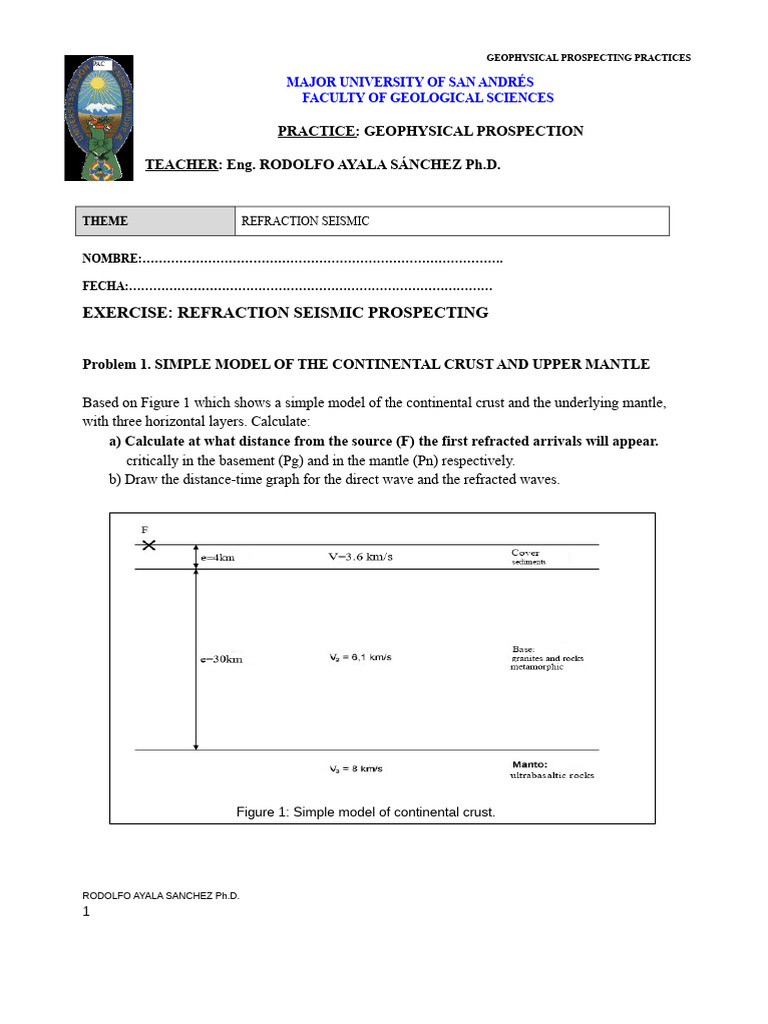 Seismic Refraction Exercise | PDF | Seismology | Geology