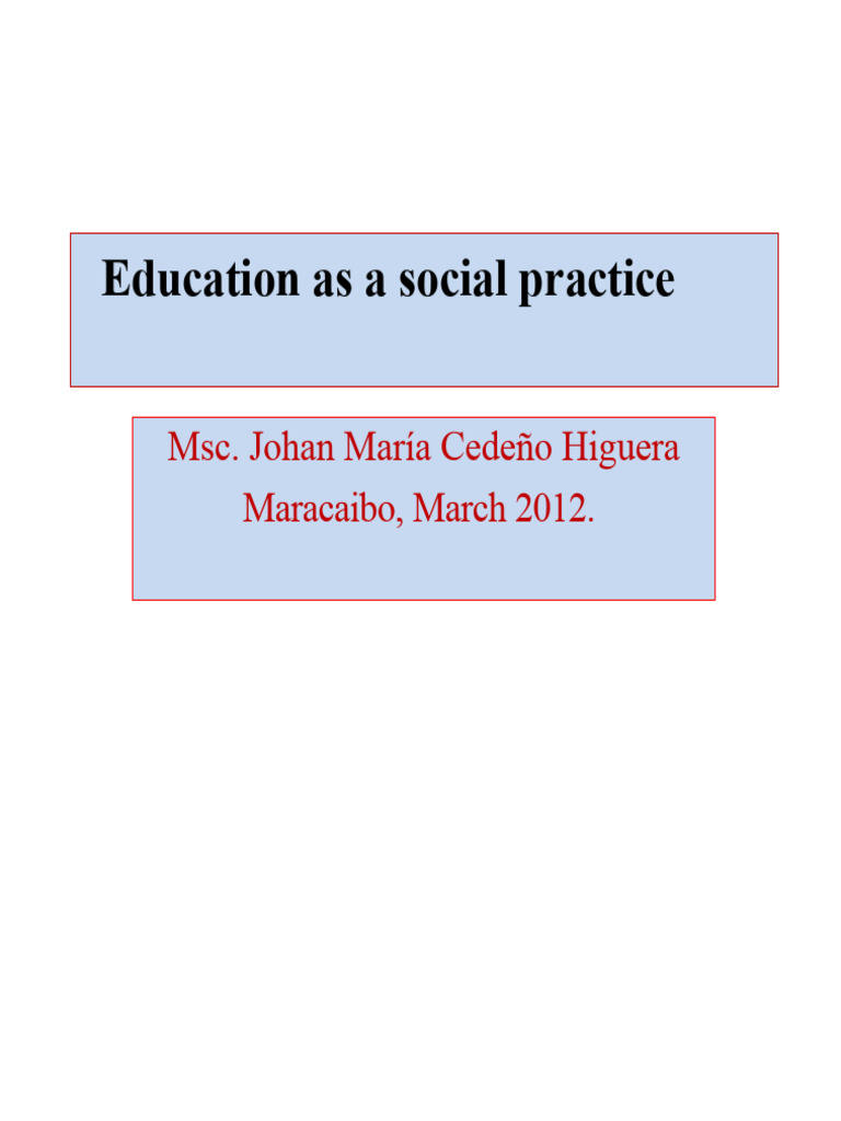 Education as a social practice Meeting No. 1 Course Legal Studies | PDF ...