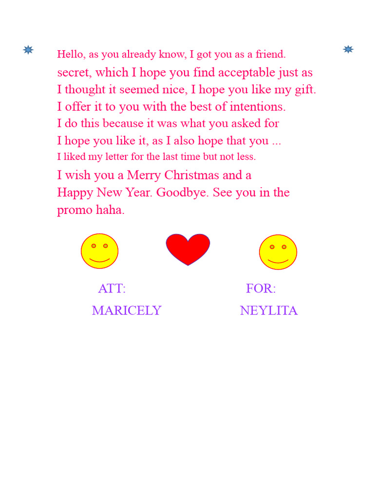 Letter to Secret Friend | PDF