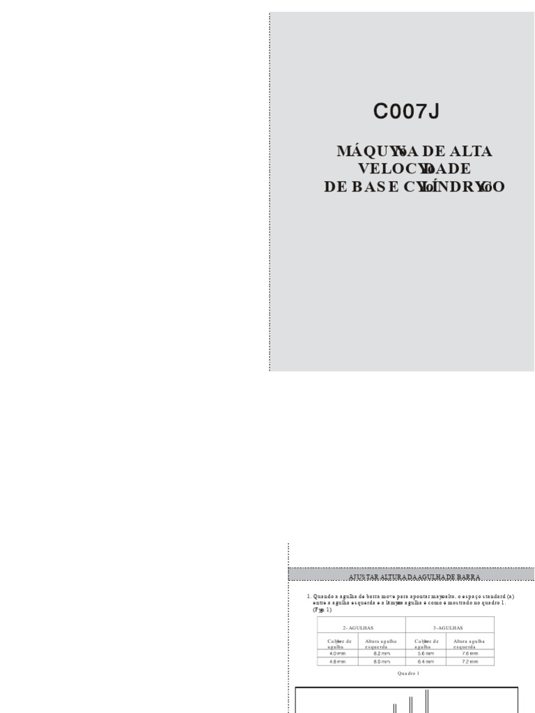 C007J - Máquina de Coser Base Cilíndrica Galoneira Siruba - Manual de ...