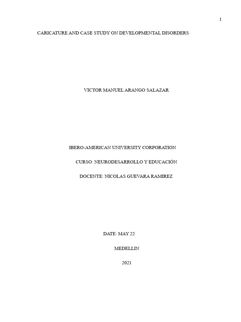 Activity - 3 Cartoon & case study on developmental disorders | PDF