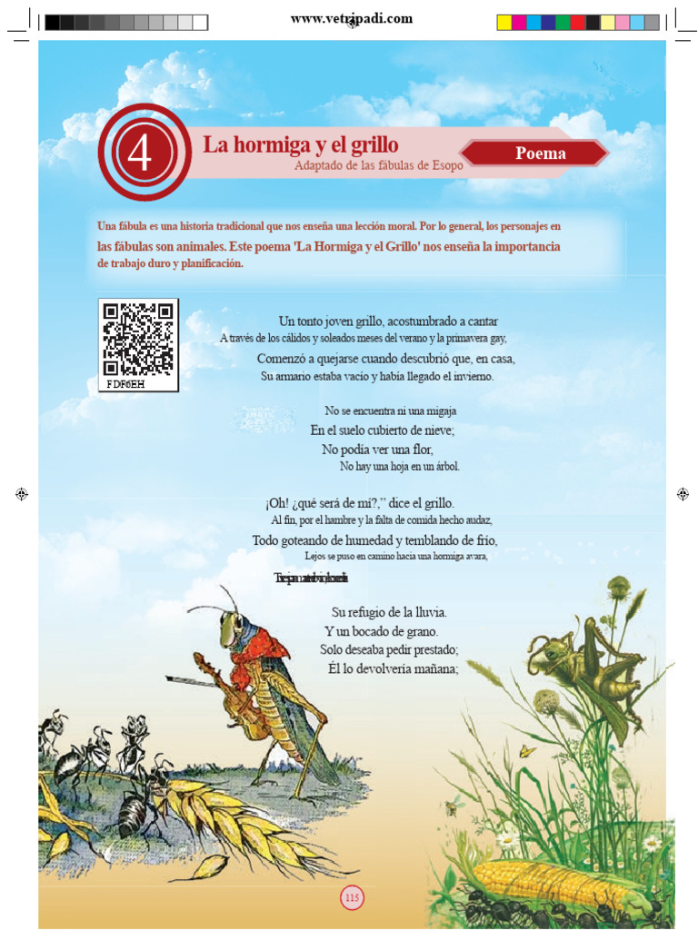 La Hormiga y El Grillo | PDF | Esopo