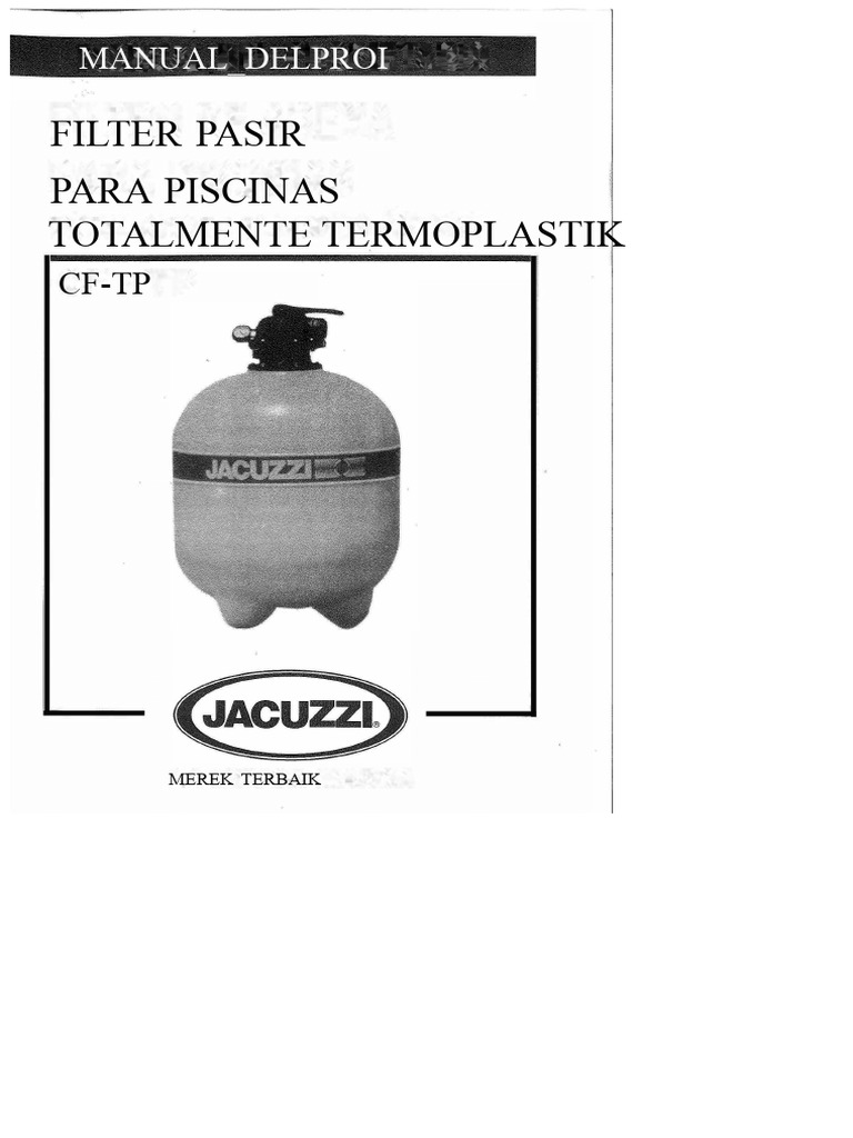 Manual Filter Jacuzzi CF | PDF