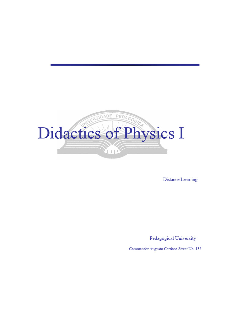 Physics Didactics Distance Learning Module | PDF | Knowledge | Learning
