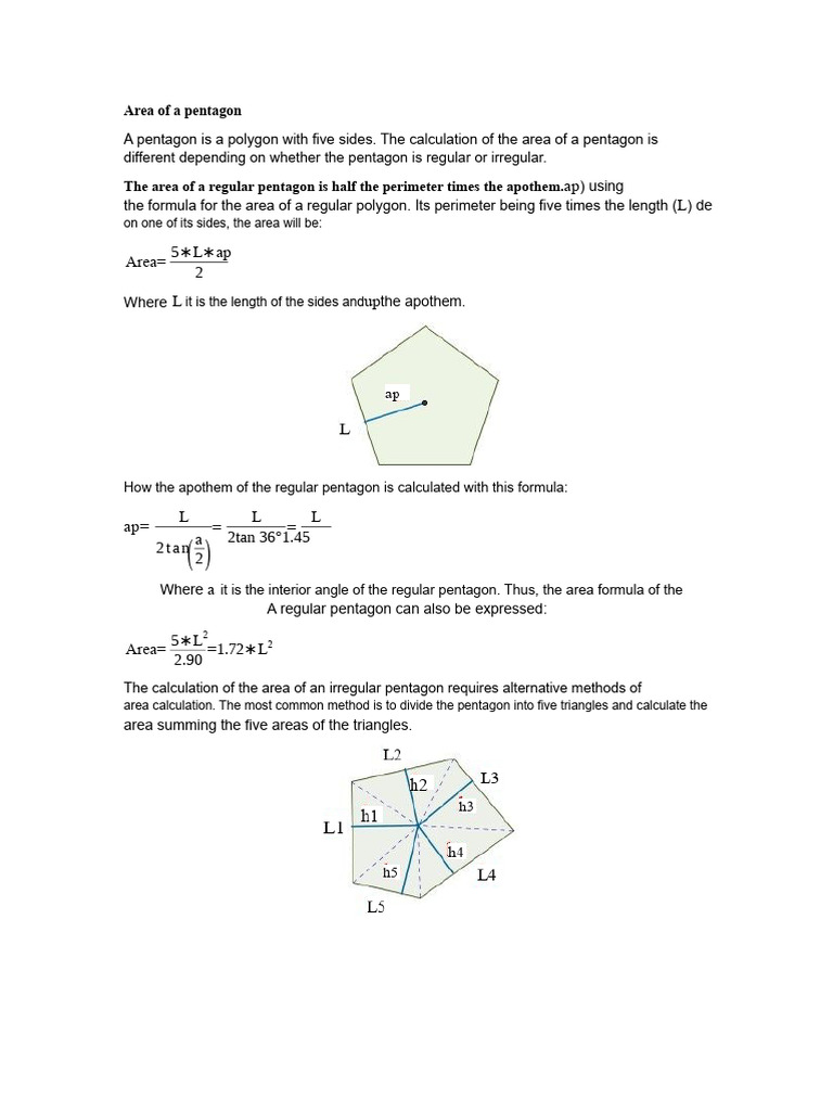 AREA OF A PENTAGON - Contribution Week 3-2 | PDF