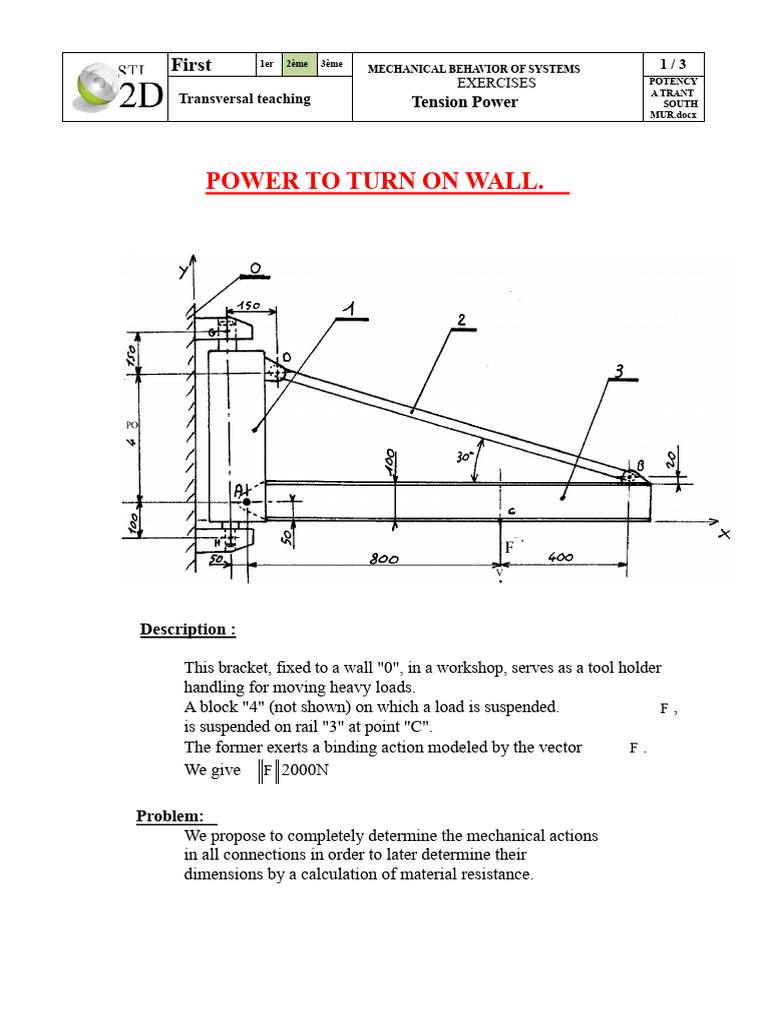 Bracket at Trant on the Wall | PDF | Force | Classical Mechanics