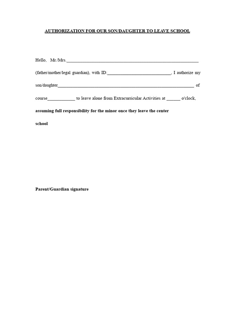 School Leave Authorization Form | PDF