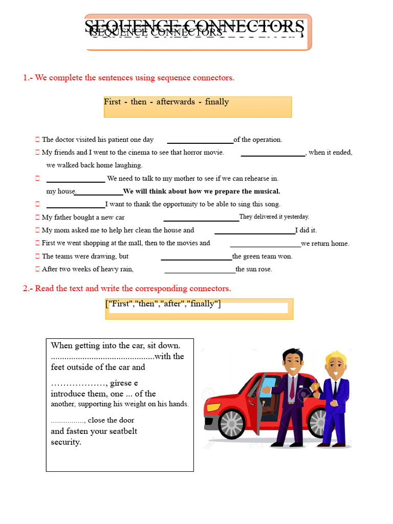 Sequence Connectors Exercises | PDF