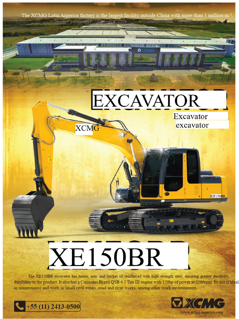 XCMG Excavator XE150BR | PDF | Vehicles | Engines