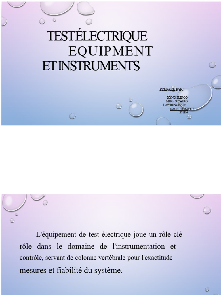 Équipement de Test Électrique Essentiel | PDF | Électricité | Champ ...