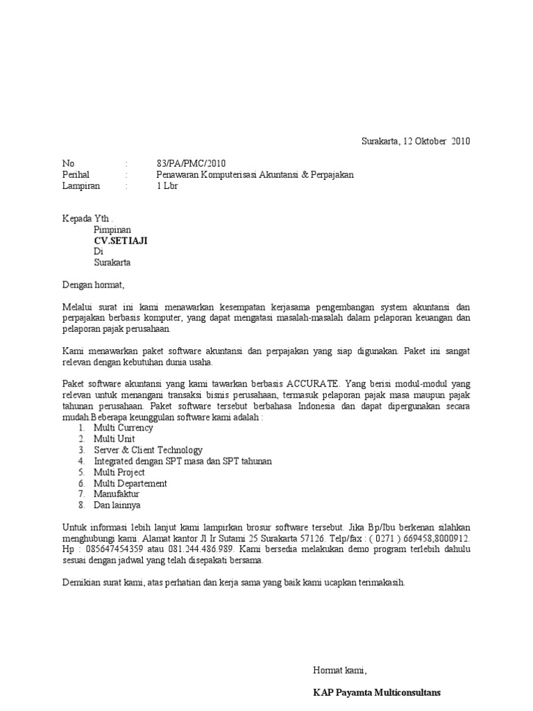 Format Surat Penawaran | PDF